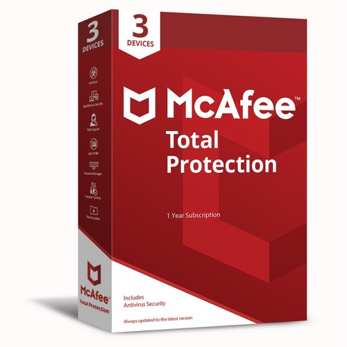 ANTIVIRUS TOTAL PROTECTION 3 DEVICES 1Y MCAFEE #MTP3D1Y-BOX ...